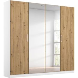 Rauch Dreht&uuml;renschrank &raquo;Kleiderschrank Schrank Garderobe W&auml;scheschrank COSMO&laquo; mit zus&auml;tzlichen Einlegeb&ouml;den, Metallgriffe in Wei&szlig; MADE IN GERMANY wei&szlig;