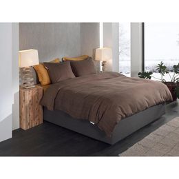 Bettw&auml;sche &raquo;Spina&laquo; 2 Stk. Fischgr&auml;t Muster, 100% Baumwolle ab 135x200 cm. braun Flanell, Obermaterial: 100% Baumwolle B/L: 155cm x 220cm, 1 Stk., 1 