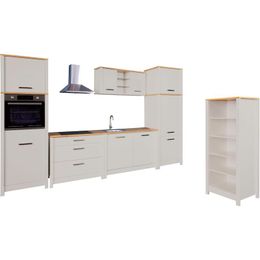 Inter Link K&uuml;chenzeile &raquo;Pienza, Einbauk&uuml;che, K&uuml;chenblock, K&uuml;chenmodul, Kompaktk&uuml;che&laquo; Ohne E-Ger&auml;te f&uuml;r Sp&uuml;lmaschine Kochfeld Backofen K&uuml;hlschrank B: 430 cm wei&szlig; 