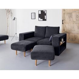 LOOKS by Wolfgang Joop 2-Sitzer &raquo;Looksvb&laquo; Verwandlungssofa: aus Sofa wird Sofa mit 2 Hockern, mit Regalfunktion blau B/H/T: 172cm x 96cm x 107cm, 