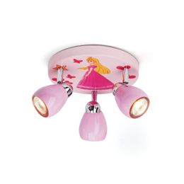 Brilliant LED Deckenstrahler &raquo;PRINCESS&laquo; GU10 Spotrondell rosa, 3 x GU10 max. 3W, 11cm H&ouml;he, schwenkbar, Metall rosa 3, &Oslash; 31cm H: 11cm