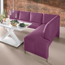 exxpo - sofa fashion Eckbank &raquo;Intenso, modern, 263/198 cm (B/T)&laquo; hohe Bodenfreiheit, frei im Raum stellbar, hoher Sitzkomfort pink NaturLeder;