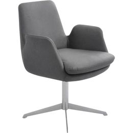 K+w Komfort & Wohnen K+W Komfort & Wohnen Drehstuhl &raquo;Cube&laquo; () R&uuml;ckholfunktion, Untergestell Edelstahloptik grau B/H/T: 63cm x 84cm x 65cm, Leder CLOUD