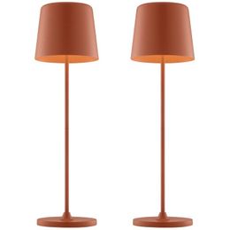 Brilliant LED Tischleuchte &raquo;Kaami - mobile LED Au&szlig;en Akku Tischlampe 2er-Set&laquo; LED-Modul 2 Stk. Warmwei&szlig; 310 lm, Touchdimmer, USB, Akku, Outdoor, Indoor, 
