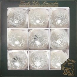 Weihnachtsbaumkugel &raquo;Dekor, Weihnachtsdeko, Christbaumschmuck, Christbaumkugeln Glas&laquo; mundgeblasen transparent Glas 8cm