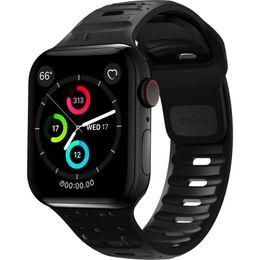 Nomad Smartwatch-Armband &raquo;Sport Band 38/40/41 mm&laquo; schwarz Kautschuk Das Sportarmband ist dank der inneren Bel&uuml;ftungskan&auml;le atmungsaktiv