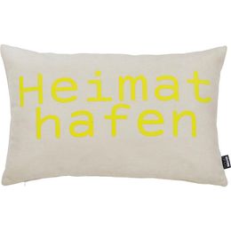 done. Dekokissen &raquo;HEIMATHAFEN&laquo; Extra weiche Haptik beige Polyester B/L: 40cm x 60cm, 1 Stk.