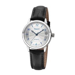 Regent Uhren Regent Damen Automatikuhr Armbanduhr, Damenuhr, Made in Germany, Mechanische Uhr, Lederarmband schwarz Einheitsgr&ouml;&szlig;e