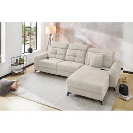Jockenh&ouml;fer Ecksofa &raquo;Chillout L-Form, B: 288 cm, elektr. Relaxfunktion im Sitz und Ottomane&laquo; 140kg Belastbarkeit je Sitz, Kopfteilverstellung & Zierkissen beige 