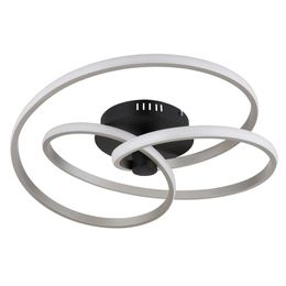Globo LIGHTING LED Deckenleuchte &raquo;GLYXAR&laquo; LED-Modul 1 Stk. Warmwei&szlig; Deckenlampe, geschwungen, Designleuchte, Wohnzimmer, Esszimmer grau &Oslash; 50cm, 1 Stk.