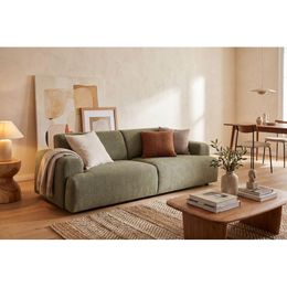 OTTO home 2,5-Sitzer &raquo;Linkka, Breite 217 cm&laquo; in einem weichen Chenille-Stoff, mit Wellenunterfederung gr&uuml;n 90% PES, 10% Nylon B/H/T: 217cm x 75cm x 