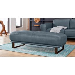 W.Schillig Hocker &raquo;montanaa&laquo; mit Metallkufen in Bronze pulverbeschichtet, Breite 141 cm blau B/H/T: 141cm x 42cm x 61cm, Longlife Xtra-Leder Z69