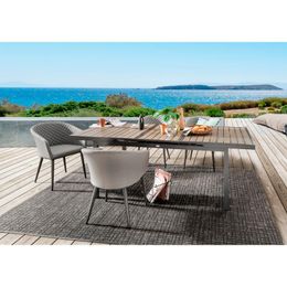 Destiny Garten-Essgruppe &raquo;MODENA IMOLA 4 Se + Ausziehtisch 165/215x100cm, grau/anthr.&laquo; Set, 5 Stk. tlg. Aluminium, Olefin, Polywood grau Aluminium Polyester