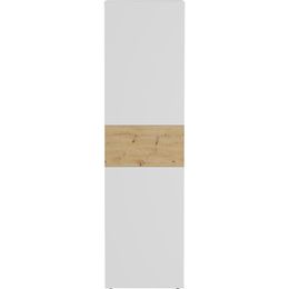 FMD Garderobenschrank &raquo;Belm&laquo; Breite 54,5 cm wei&szlig; Holzwerkstoff brilliantwei&szlig; / Artisan Eiche, B/H/T: 54,5cm x 199,1cm x 41,7cm, T&uuml;ren: 2 Stk.