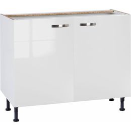 KOCHSTATION Unterschrank &raquo;KS-Cara&laquo; Breite 100 cm wei&szlig; wei&szlig;, B/H/T: 100cm x 87cm x 58,4cm, T&uuml;ren: 2 Stk.