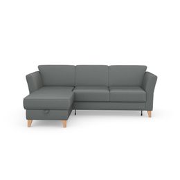 Sit & More sit&more Ecksofa &raquo;Visby L-Form&laquo; Wahlweise mit Schlaffunktion und Bettkasten, frei im Raum stellbar grau B/H/T: 248cm x 87cm x 162cm, Chenille, 