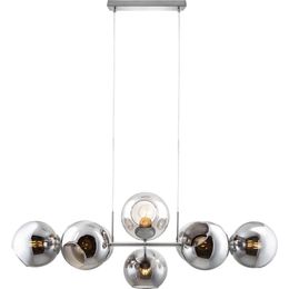 NOWA H&auml;ngeleuchte &raquo;PILAR&laquo; E27 1 Stk. Pendelleuchte, H&auml;ngelampe, Glas, Esstisch, Wohnbereich silber 1 Stk.