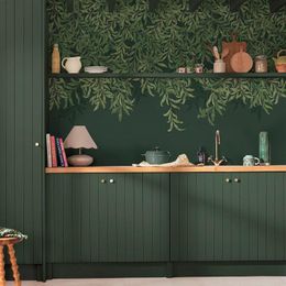 WILLIAM MORRIS AT HOME Vliestapete &raquo;Willow Bough Deep&laquo; Retro glatt 10mx52cm (ca. 5m2) gr&uuml;n Vlies B/L: 10m x 2,5m, Rollen: 1