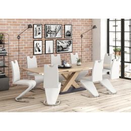 M&auml;usbacher Esstisch &raquo;Komfort Tisch&laquo; Esstisch mit X Gestell und Bodenplatte. Breite 180-280 braun B/H/T: 180cm x 76cm x 90cm