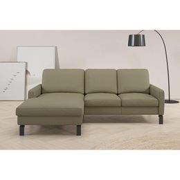 Home Affaire Ecksofa &raquo;Lecce, L-Form, Federkernpolsterung, Breite 224 cm&laquo; inkl. saugroboterfreundliche H&ouml;he & schmale Armlehnen gr&uuml;n 100% Leder B/H/T: 