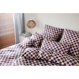 Elegante Bettw&auml;sche &raquo;Scrabble&laquo; 2 angenehmes Hautgef&uuml;hl Mako-Satin, Obermaterial: 100% Baumwolle B/L: 155cm x 220cm, 1 Stk., 1 Stk., Mako-Satin, B/L: 80cm x 