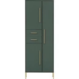 Welltime Garderobenschrank &raquo;Kent mit goldfarbenen Griffen&laquo; Breite 67,1 cm, made in Germany gr&uuml;n FSC -zertifizierter Holzwerkstoff waldgr&uuml;n, B/H/T: 