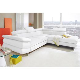 COTTA Ecksofa &raquo;Solution L-Form, Design Sofa, bequeme Wellenunterfederung, Design Fu&szlig;&laquo; mit Arm- & Kopfteilverstellung, wahlweise mit Schlaffunktion 