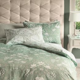Laura Ashley Wendebettw&auml;sche &raquo;Parterre, aus Baumwoll-Satin&laquo; 3 tlg. mit floralem Muster, inkl 2 Kissenbez&uuml;ge gr&uuml;n Satin, Obermaterial: 100% Baumwolle B