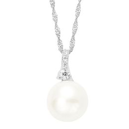 Amor Damen Kette mit Anh&auml;nger &raquo;9964321&laquo; mit Zirkonia (synth.) - mit S&uuml;&szlig;wasserzuchtperle silber Perlen Silber 925 (Sterlingsilber), L: 42
