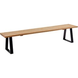 massivline&more Sitzbank &raquo;Oviedo 4&laquo; modernes Design, Gestell aus massivem Metall braun Massivholz B/H/T: 180cm x 46cm x 43cm