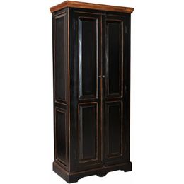Sit Dreht&uuml;renschrank &raquo;CORSICA Vintage Kleiderschrank mit Kleiderstange & Einlegeb&ouml;den&laquo; Flexible Inneneinteilung mit herausnehmbaren B&ouml;den schwarz 