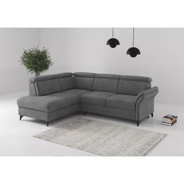 Sit & More sit&more Ecksofa &raquo;Glendale, L-Form&laquo; inkl. Kopfteilverstellung, wahlweise mit Vorziehsitz und Bettkasten grau 90% Polyester, 10% Polyamid B/H/T: 247cm 