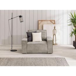 OTTO home Sessel &raquo;SHERWOOD Vintage Lederoptik Sessel&laquo; passend zur Polster-Serie SHERWOOD grau 100% Polyester Vintage, B/H/T: 120cm x 85cm x 86cm