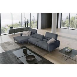 Egoitaliano Ecksofa &raquo;Masu, Design trifft sensationellen Sitzkomfort, Breite 277cm, L-Form&laquo; inkl. 2 Kissenrollen, R&uuml;ckenelemente manuell verstellbar, Metallf&uuml;&szlig;e 