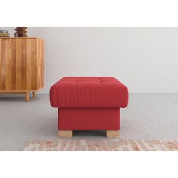 Sit & More sit&more Hocker &raquo;Quincy&laquo; rot B/H/T: 60cm x 41cm x 60cm, Luxus-Microfaser