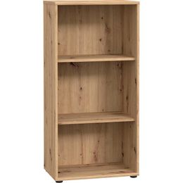 FORTE Regal &raquo;Tempra, Mehrzweckregal schmal, H&ouml;he 111,1cm, 2 Ablageb&ouml;den&laquo; Breite 54 cm braun Holzwerkstoff B/H/T: 54cm x 111cm x 34,8cm, 3 Stk. offene 
