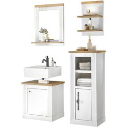 OTTO home Badm&ouml;bel-Set &raquo;WESTMINSTER, Bad im Landhausstil, 4-teiliges Badezimmer&laquo; 4 Stk. tlg. wei&szlig; B/H/T: 130cmcm x 200cmcm x 46cmcm