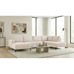 OTTO home Wohnlandschaft &raquo;Tournon U-Form, XXL Sofa, Breite 333 cm, Webstoff, Chenille&laquo; Designsofa im nordischen Stil, Wellenunterfederung, Metallf&uuml;&szlig;e 