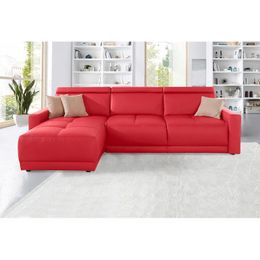 DOMO collection Ecksofa &raquo;Ava mit moderner Sitzheftung & toller Doppelnaht, komfortabel, L-Form&laquo; mit Recamiere, inkl. Federkern, wahlweise mit 