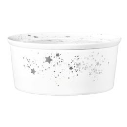 Seltmann Weiden Servierschale &raquo;Liberty - Silver Stars&laquo; 1 Stk. aus Porzellan Schale rund, mit Deckel, 21 x 9 cm silber Porzellan &Oslash; 20,8cm