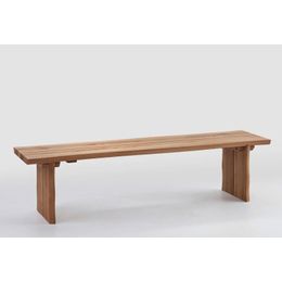 massivline&more Sitzbank &raquo;Oviedo&laquo; Gestell massiv mit Baumkante braun Massivholz B/H/T: 180cm x 44cm