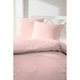 Primera Bettw&auml;sche &raquo;Falsches Uni&laquo; 2 Stk. im dezenten Look rot Mako-Satin, Obermaterial: 100% Baumwolle B/L: 155cm x 220cm, 1 Stk., 1 Stk., Mako-Satin, B/L: 