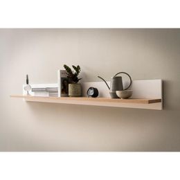Home Affaire Wandboard &raquo;Salerno, modernes Wandregal, Wandhalter mit Ablagefl&auml;ch, 180 cm breit&laquo; vielseitig einsetzbares H&auml;ngeregal, Wei&szlig; mit Eiche 