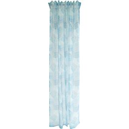 HOMING Gardine &raquo;Vitas&laquo; verdeckte Schlaufen 1 Stk. tlg. Farbverlauf, geometrisch, Wohnzimmer, Schlafzimmer blau Organza, Polyester 245cm, verdeckte 