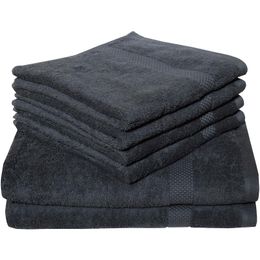 Dyckhoff Handtuch Set &raquo;Planet&laquo; Set 6 Stk. Frottier 4 Handt&uuml;cher (50x100cm), 2 Duscht&uuml;cher (70x140cm) grau Frottier, Obermaterial: 100% Baumwolle 6 Stk., 