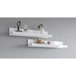 OTTO home Wandboard &raquo;India,Breite 90 cm, Set 2-tlg praktisches Regal f&uuml;r die Wand&laquo; Set, 2 Stk. tlg. Das Wandregal viel Stauraum wei&szlig; B/H/T: 90cm x 