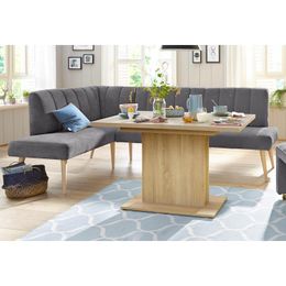 exxpo - sofa fashion Eckbank &raquo;Costa, moderne R&uuml;ckensteppung, bequem und elegant, hoher Holzfu&szlig;&laquo; hochwertig verarbeitet, Frei im Raum stellbar grau 