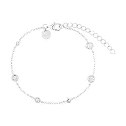 Tom Tailor Damen Tom Tailor Silberarmband mit Zirkonia (synth.) 20cm, Silber 925 (Sterlingsilber)