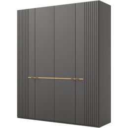Musterring Kleiderschrank &raquo;Isabelle&laquo; Lamellen in Korpusfarbe, Griffe in silber, versch. Gr&ouml;&szlig;en und Farben grau Hartfaserplatte, Holzwerkstoff Graphit-Dekor, B/H/
