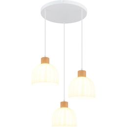 Globo LIGHTING H&auml;ngeleuchte &raquo;SWANSON&laquo; E27 1 Stk. H&auml;ngeleuchte mit Glas amber, warmes Licht, stilvoll elegant wei&szlig; 3, &Oslash; 20cm H: 130cm, 1 Stk.